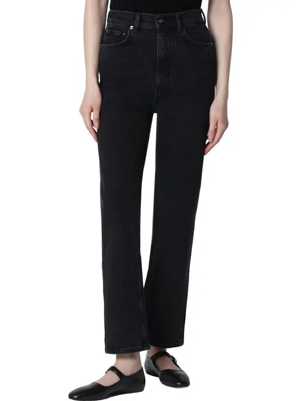 ANINE BING Jane High-rise Slim Jeans In Vintage Denim - Black
