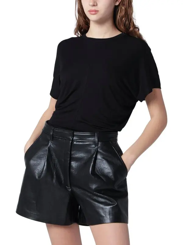 ANINE BING Stretch Viscose Jersey T-shirt - Black