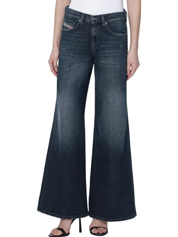 DIESEL® Relaxed Fit Wide Leg Jeans - Grey