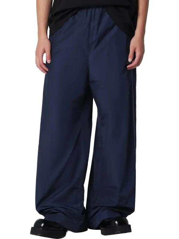 Balenciaga Bodies Track Pants In Dark Navy Poplin - Blue