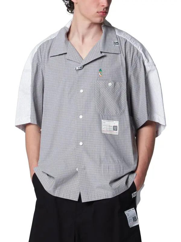 Mihara Yasuhiro Checked Cotton Layered Shirt - Grey