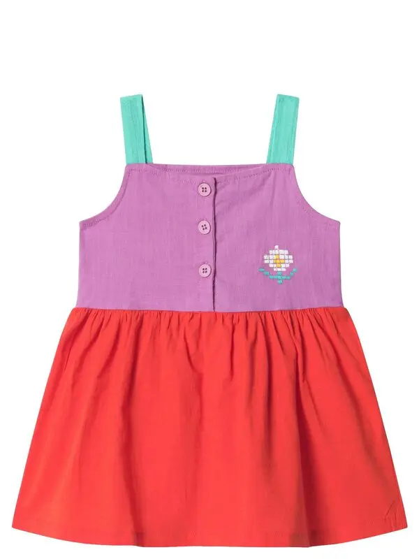 BOBO CHOSES Color-block Floral Embroidered Dress - Multicolor