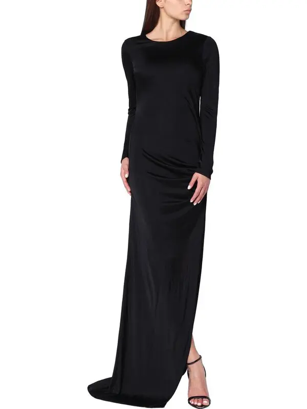 Giuseppe Di Morabito Long Sleeve Dress With Brooch Detail - Black