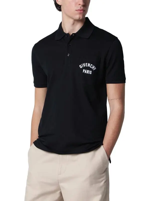 Givenchy Dark Polo Shirt With Logo Embroidery - Blue