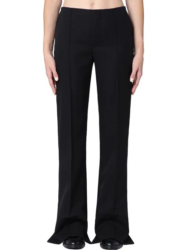 Chloé Virgin Wool Asymmetrical Trousers - Black