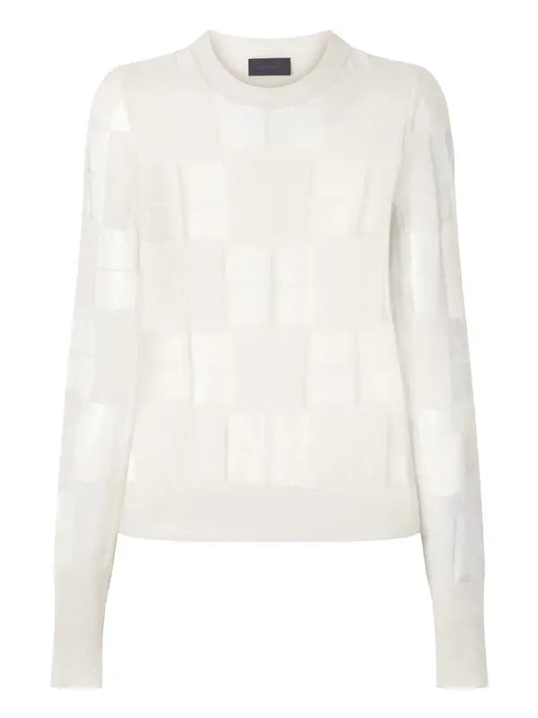 HAIKURE Paul" Checked Mesh-trimmed Knitted Sweater - White