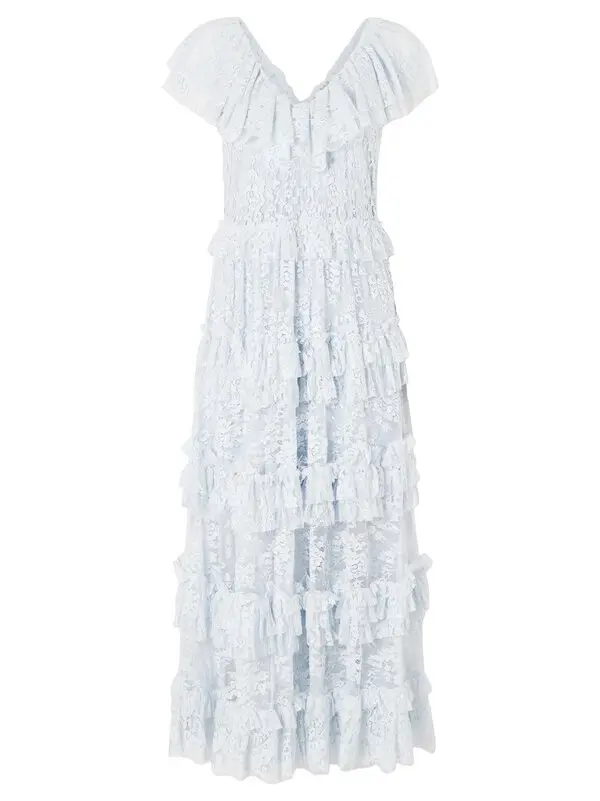Sea Sharleen Ruffled Lace Maxi Dress - Blue