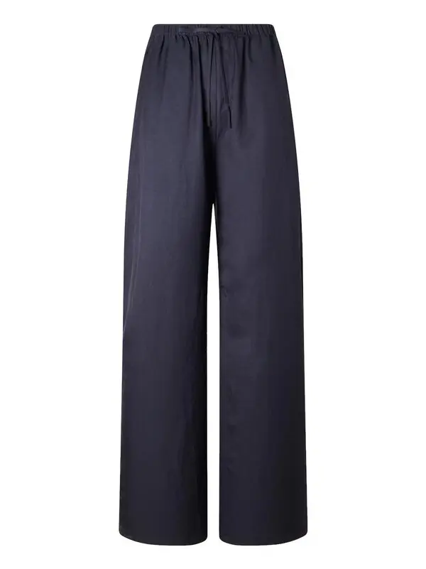 LESET Daniel" Satin Wide-leg Pants - Blue