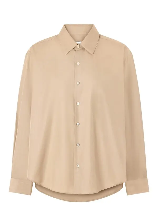 Comme Si Cotton Poplin Button-up Shirt - Brown