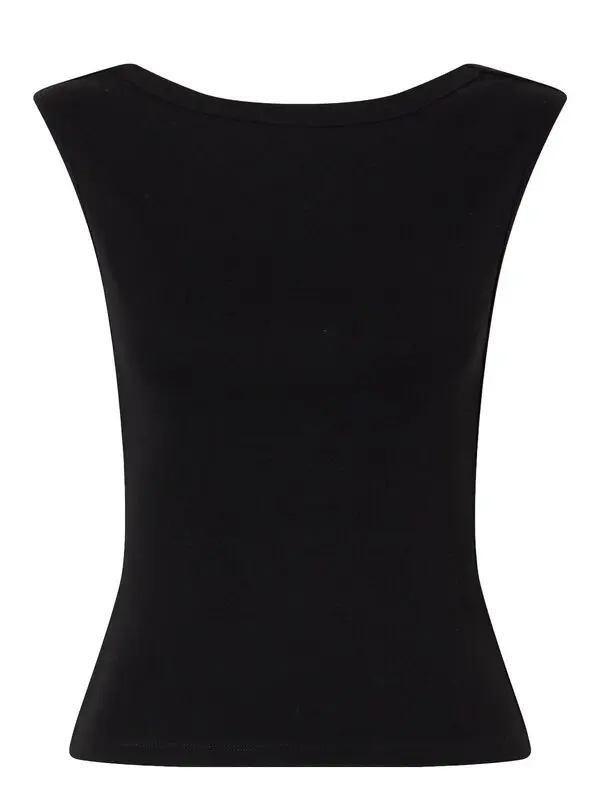 ST. AGNI Ballerina Organic Cotton-jersey Top - Black
