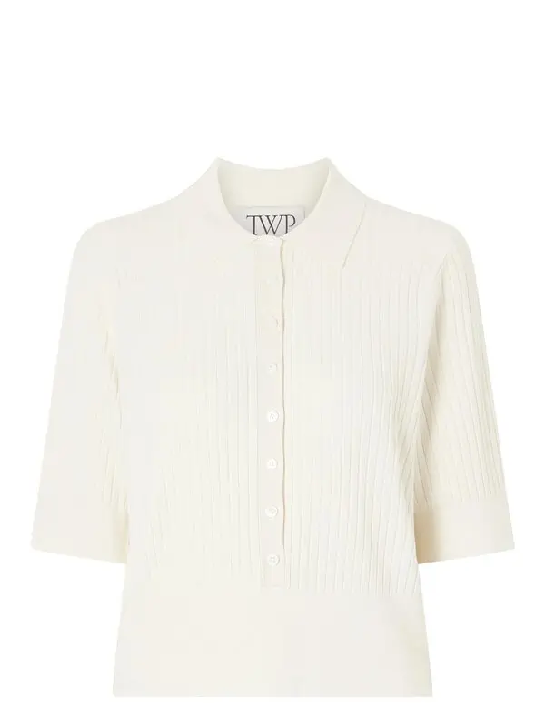 TWP Ribbed Knit Shirt - Neutrals