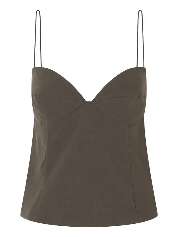 ST. AGNI Studio Stretch Poplin Camisole - Brown
