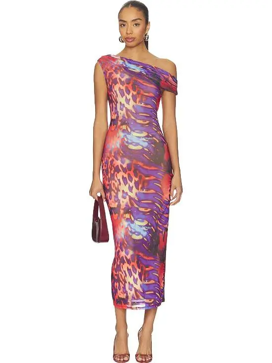 AFRM Holden Mesh Jersey Dress - Cobalt Scale