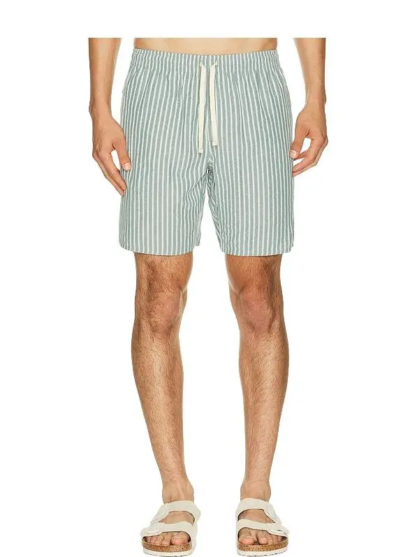 RHYTHM Seersucker Stripe Jam Short - Pine