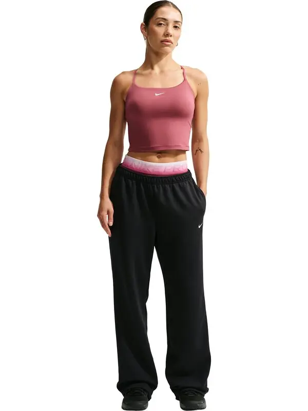 Nike Studio Fleece Sport Dri-fit Mid-rise Open-hem Pants - Black