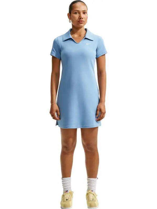 Nike Chill Knit Slim Polo Dress - Blue