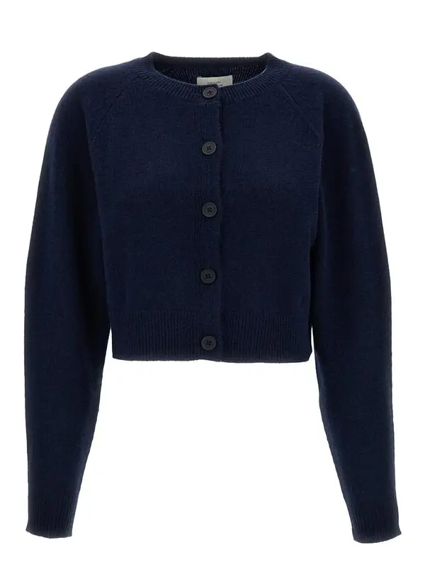 Loulou De Saison Heike Cropped Cashmere Cardigan - Blu