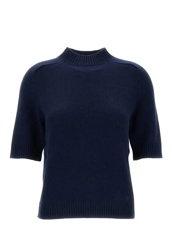 Loulou De Saison Ruth Short-sleeve Knit Top - Blu