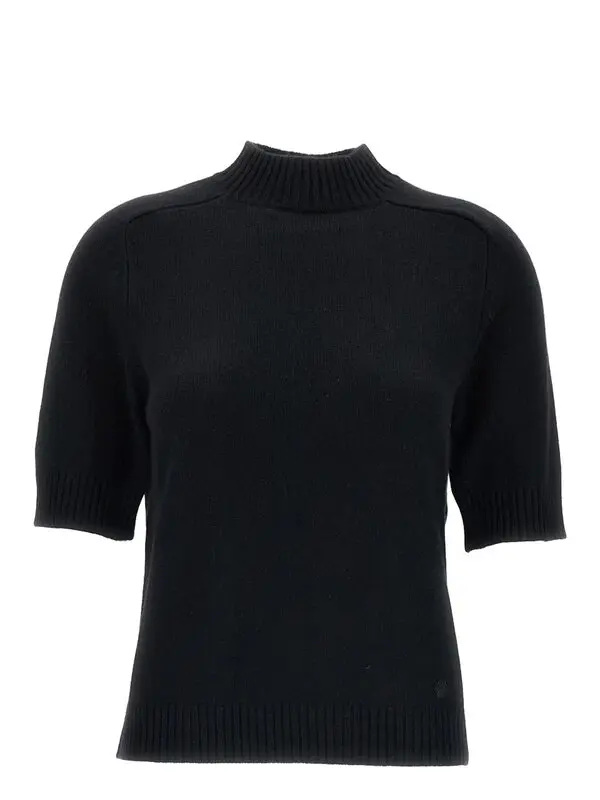 Loulou De Saison Ruth Cashmere Short-sleeve Knit Top - Black