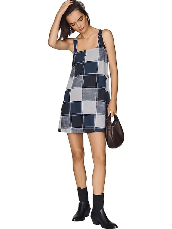 Maeve Keiko Cotton Mini Dress - Denim Patchwork