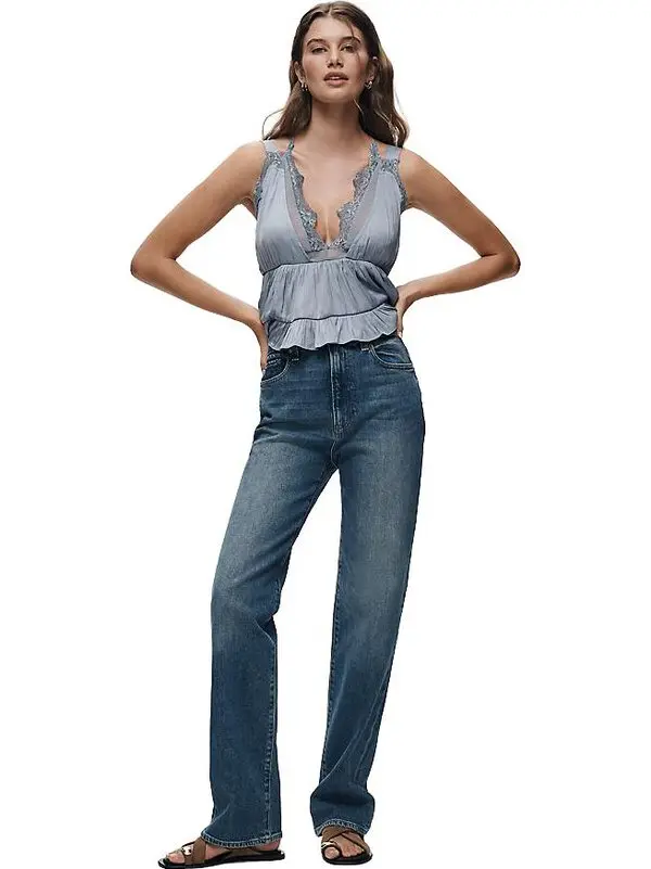 Paige Stevie Straight-leg Jeans - Medium Denim
