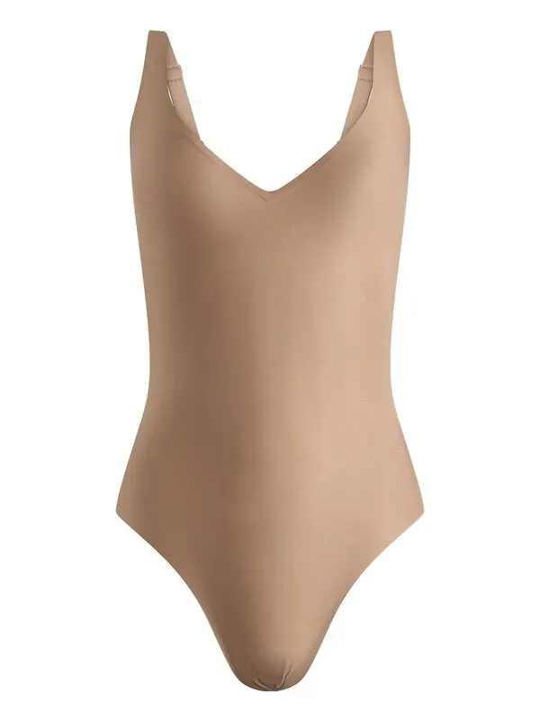 SKIMS Unlined Plunge Thong Bodysuit - Sienna