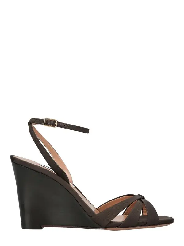 AQUAZZURA Tati Slingback Wedge Sandals 85 - Brown
