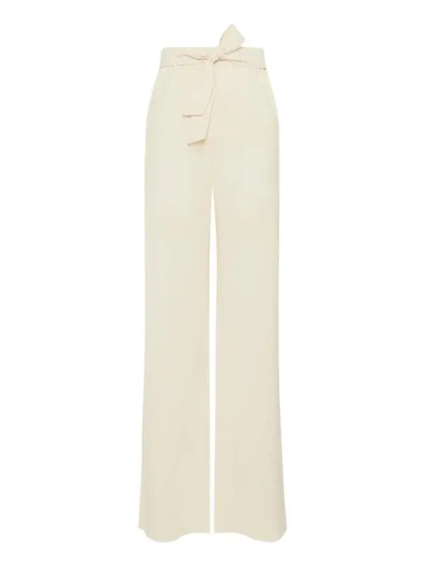 Max Mara Virgin Wool Wide-leg Trousers - Ivory