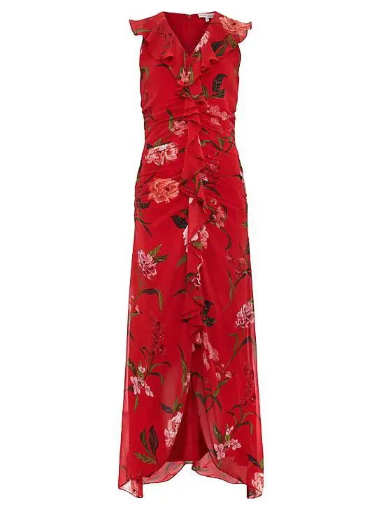 PHASE EIGHT Mae Floral-print Woven Maxi Dress - Red