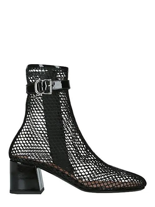 Alaïa Fishnet Ankle Boots With Block Heel - Black