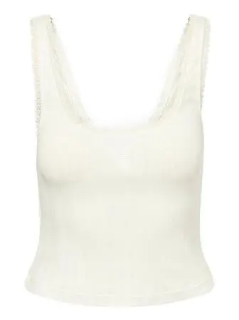 Bec & Bridge Pointelle Cotton Tank Top - Ivory