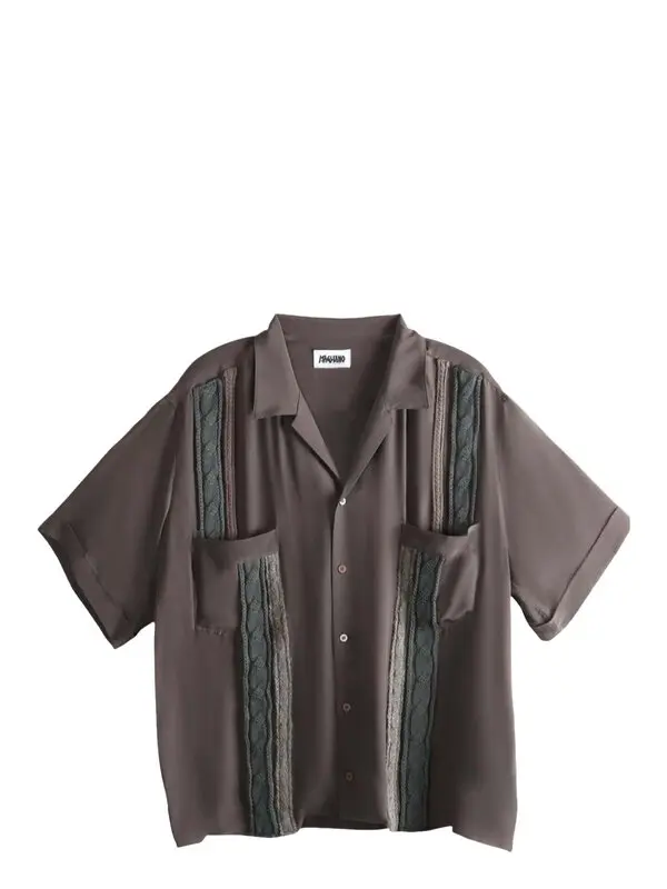 MAGLIANO Cable-knit Panel Shirt - Black
