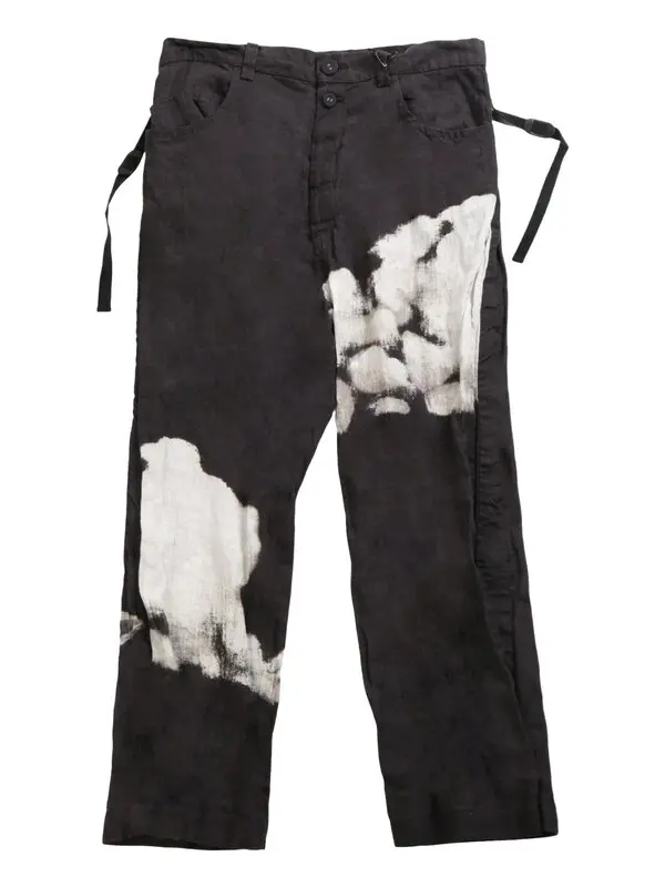 Undercover Belt-loop Casual Pants With Adjustable Pleated Ropes - Black Matrix