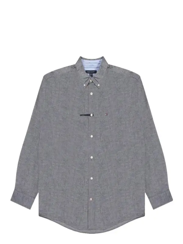 Tommy Hilfiger Lapel Button Shirt - Gray