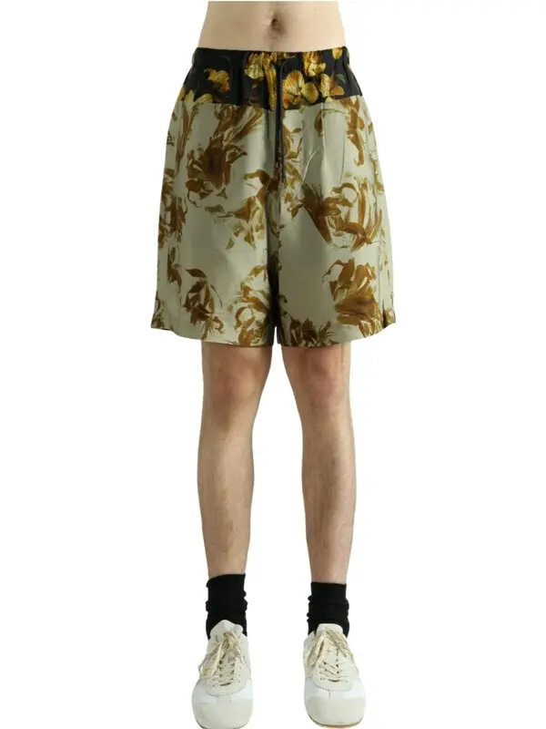 Dries Van Noten Floral Print Drawstring Shorts - Multicolor