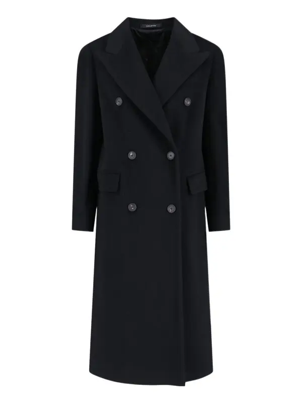 Tagliatore Double-breasted Long Coat - Blue