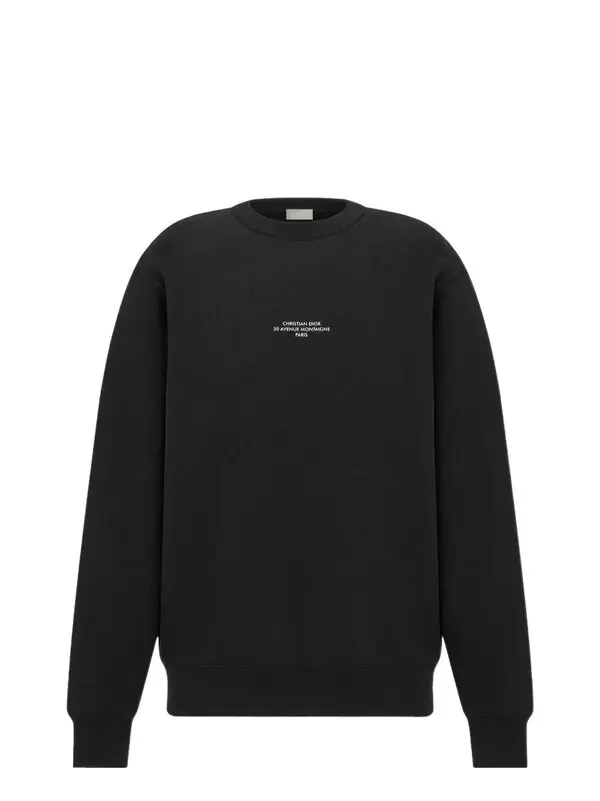Dior Crewneck Sweatshirt With Monogram Detail - Black