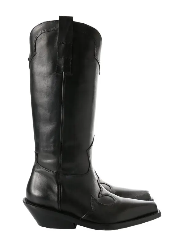 ANN DEMEULEMEESTER Knee High Santiags Boots - Black