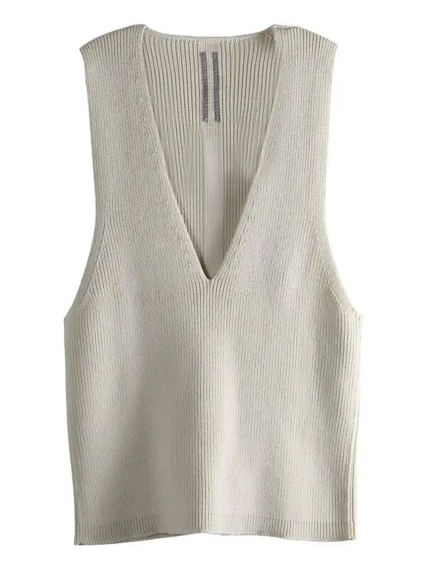 Rick Owens V-neck Sleeveless Knit Top - Gray
