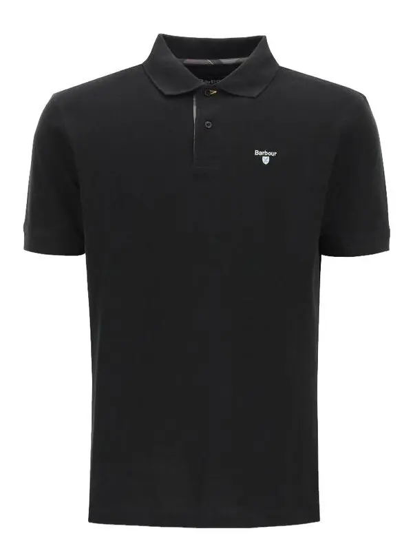 Barbour Piquet Logo Embroidered Polo Shirt - Black