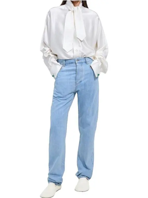 Bottega Veneta Light Chambray Straight Jeans - Blue