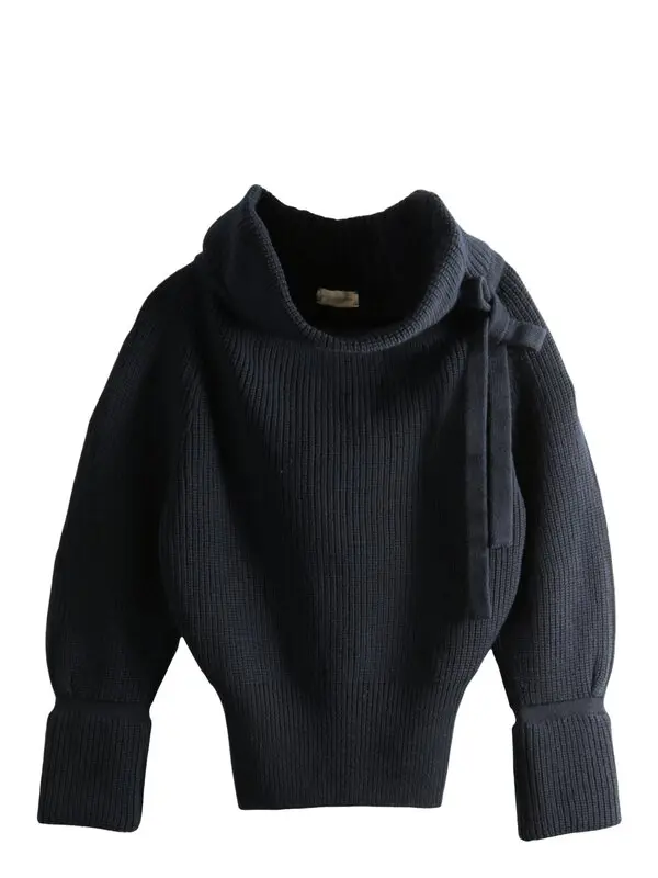 Dries Van Noten Boatneck Knitted Jumper With Ribbed Details - Black