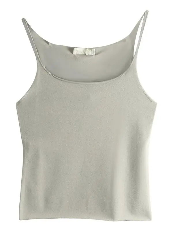 AMOMENTO Thin-strapped Tank Top - Gray