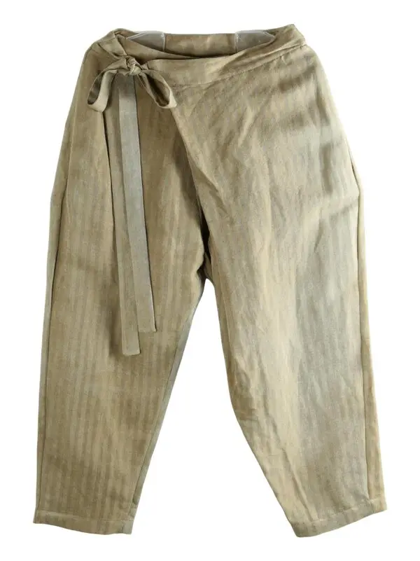 UMA WANG Drawstring Pleated Casual Pants - Tan