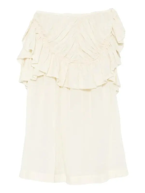 Dries Van Noten Ruffled Asymmetrical Skirt - Ivory