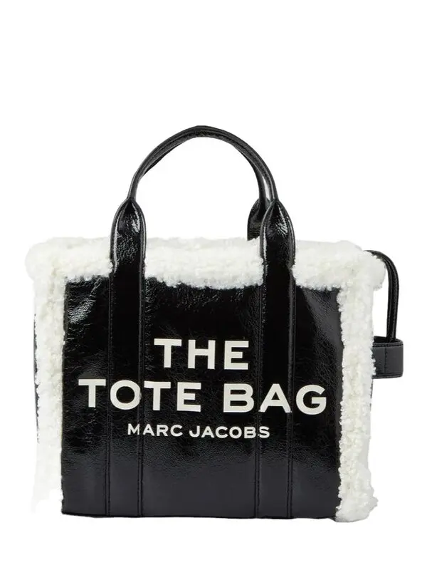 Marc Jacobs Crinkle Shearling Tote Bag - Black