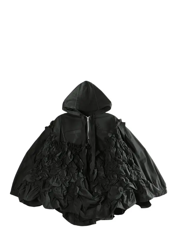 Comme Des Garçons Ruffled Hooded Jacket - Black