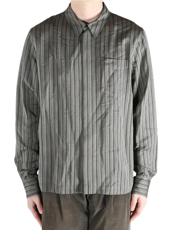 Dries Van Noten Long Sleeved Striped Shirt - Grey