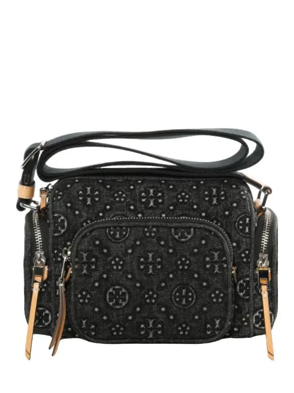 Tory Burch T Monogram Denim Pocket Crossbody Bag - Black