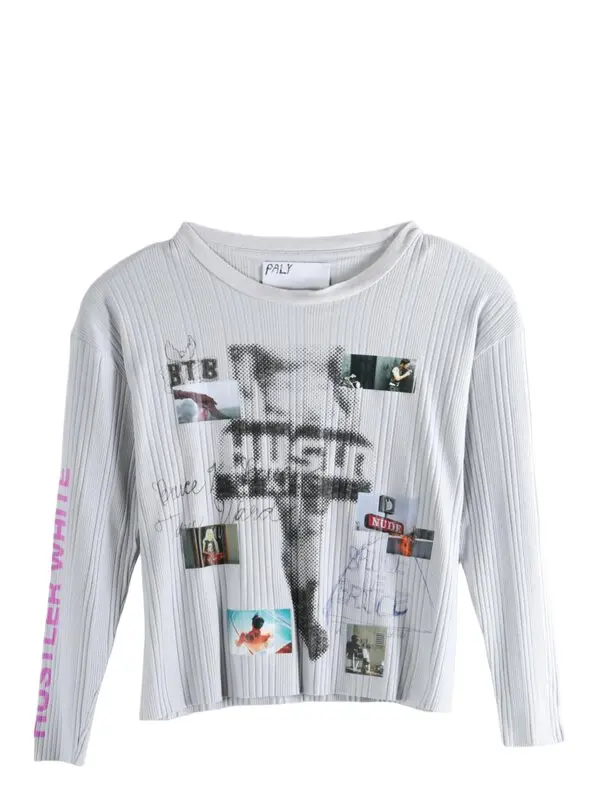 PALY HOLLYWOOD Hustlr Ribbed Long-sleeve T-shirt - White